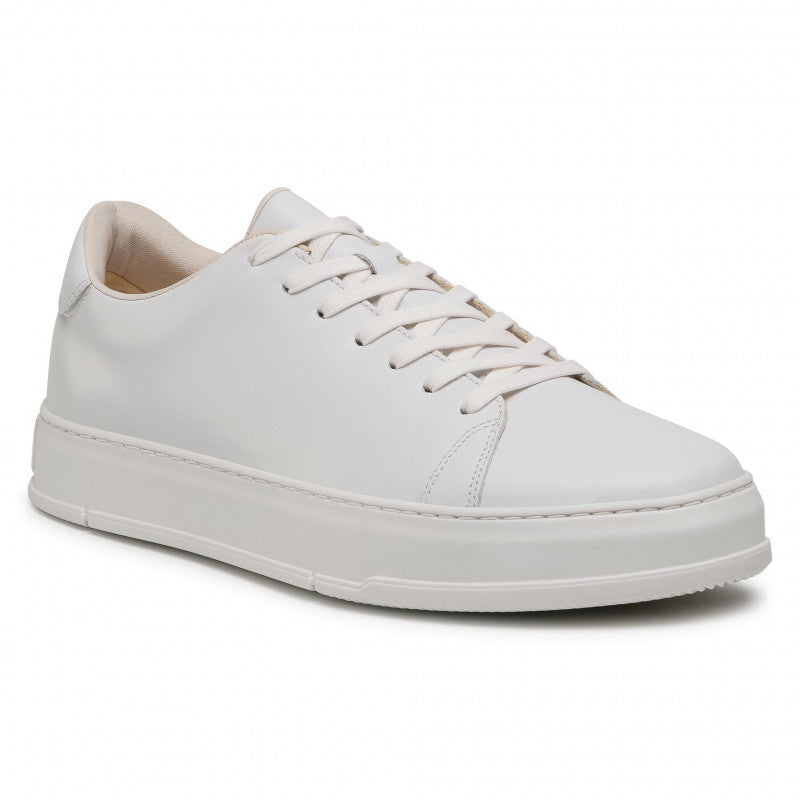 Low Top Plain White Leather Sneakers – Drip Locker Global