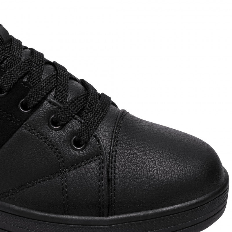 Mid Top Black Leather Sneakers – Drip Locker Global